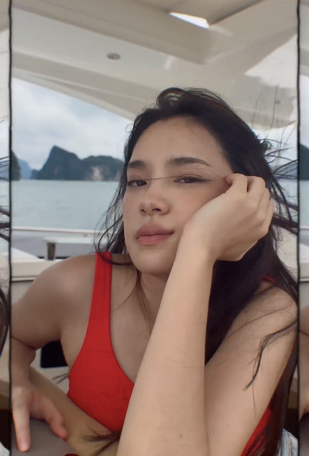 เฌอปราง อารีย์กุล 3 รูป บนเรือ