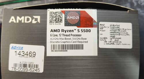 ขายครับผม CPU AMD RYZEN 5 5500 + MB AM4 ASROCK B550 PRO4 แถมซิ้งลม id coolimg ฟรี ...