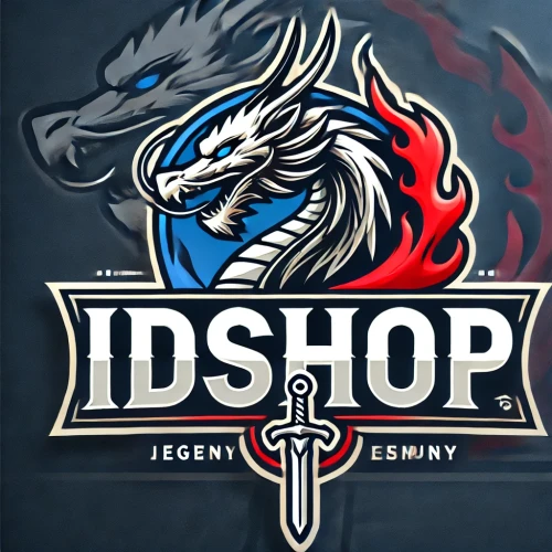 DALL·E 2025 03 09 12.27.51 A modern and luxurious logo for 'idshop' featuring a powerful dragon ...