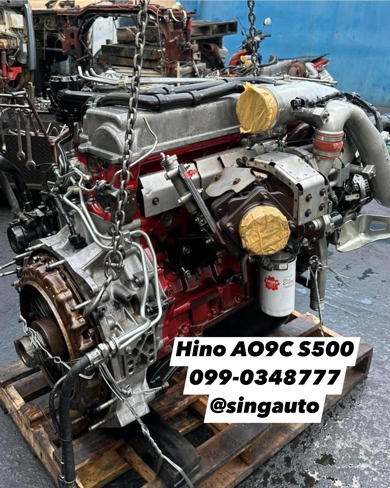 เครื่อง Hino s500 344 แรง รหัส AO9C มือสอง ญี่ปุ่น มีเอกสารอินวอย สิงห์อะไหล่บรรทุก 099-0348777 ...